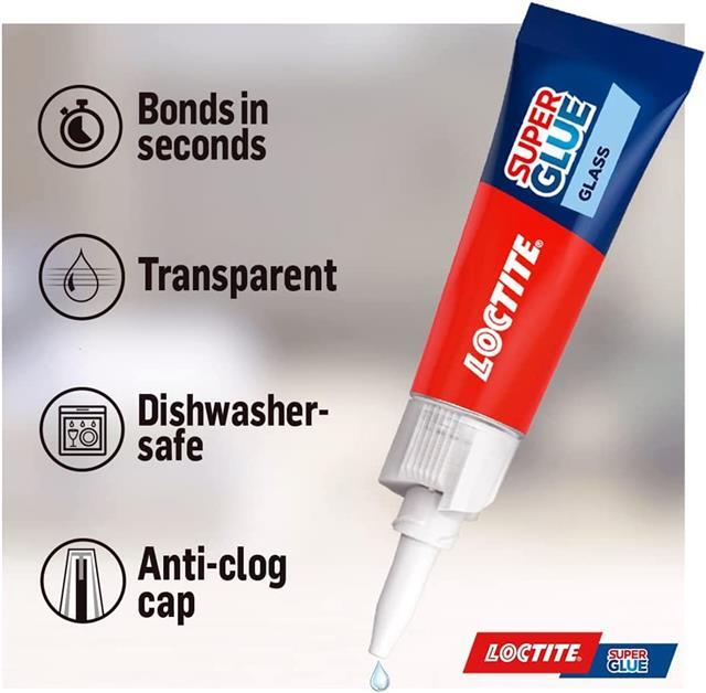 LOCTITE Glass Bond Adhesive Super Glue Super Clear Water Resistant ...