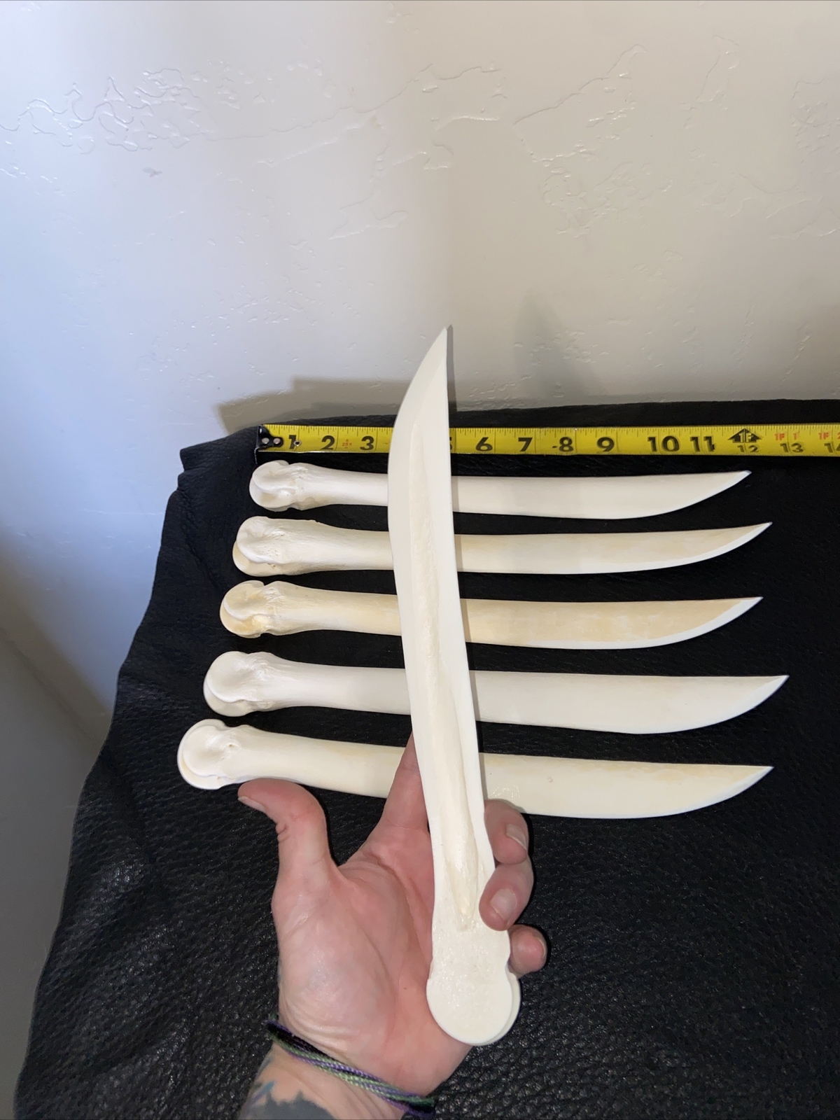 ONE (1) ELk Leg Bone Knife, Handmade, Primitive Weapon, Knife Collector ...