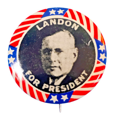 Vintage Alfred Landon 1936 For President Campaign Button | eBay