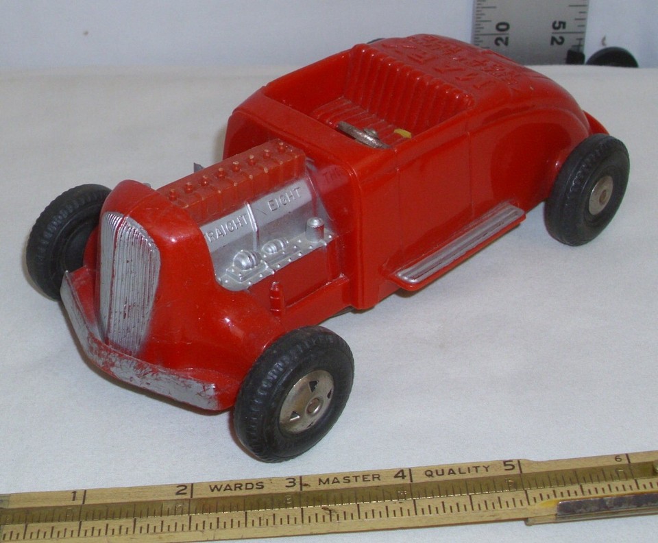 MARX #2 FORD SPARKING HOT ROD CAR PLASTIC TOY 1950s IN RED | eBay