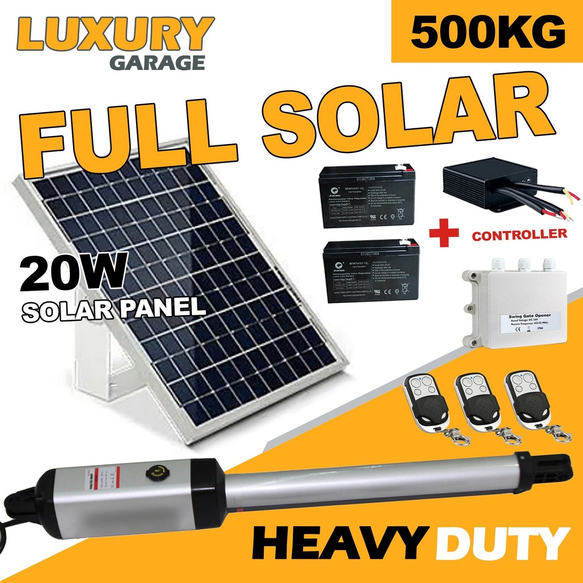 Solar Gate Operators With Remote LiftMaster LA412XL20W LA412 Single