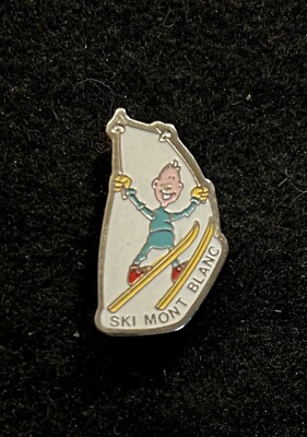 SKI MONT BLANC Skiing Pin Badge Chamonix FRANCE Resort Souvenir Travel ...