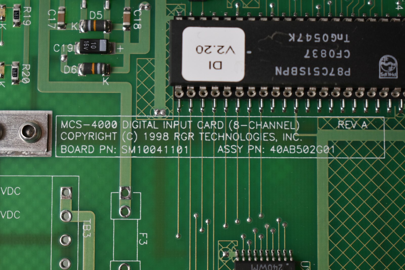 RGR Com-Trol 40AB502G01 MCS-4000 Digital Input Card Board (8 Channel ...