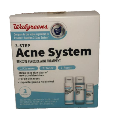 Walgreens Complete 3-Step Acne System Benzoyl Peroxide Treatment Kit ...