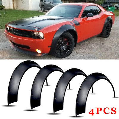 For Dodge Challenger 4.5" Fender Flares Extra Wide Body Kit Wheel Arch ...