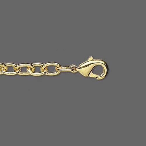Gold 5mm x 3mm Thick Cable Link Necklace Chain Plated Steel Base Metal ...