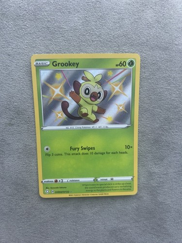 Pokémon Card - Grookey (Shiny Rare) - SV004/SV122 - NM - Shining Fates ...
