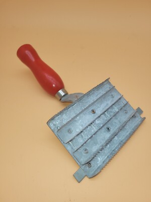 Vintage Curry Comb Horse Cattle Donkey Grooming Metal Brush w/ Red ...