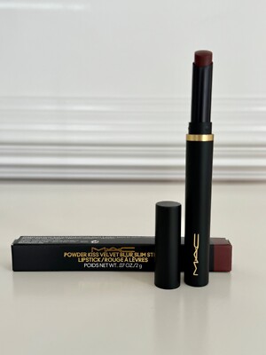 NIB MAC Powder Kiss Velvet Blur Slim Stick Lipstick LOVE CLOVE 879 Lip ...