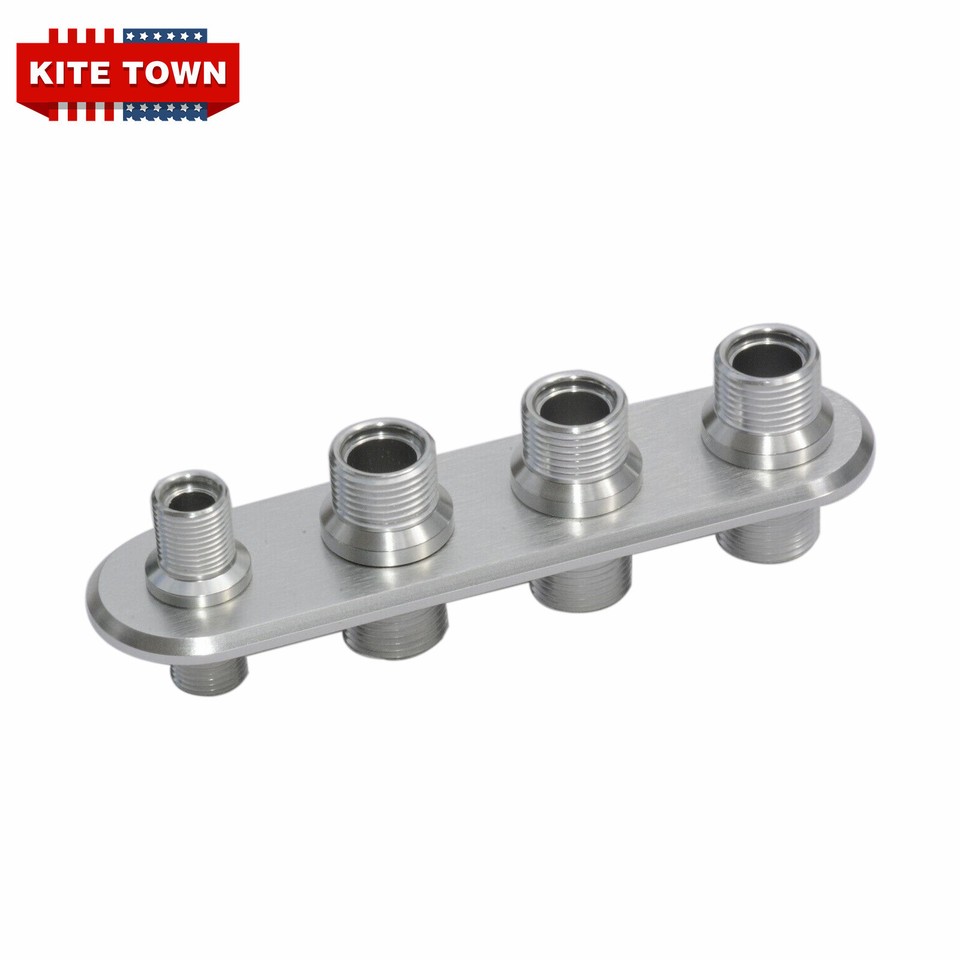 4-Port Billet Aluminum Firewall Heater Hose & A/C Bulkhead Fitting In ...