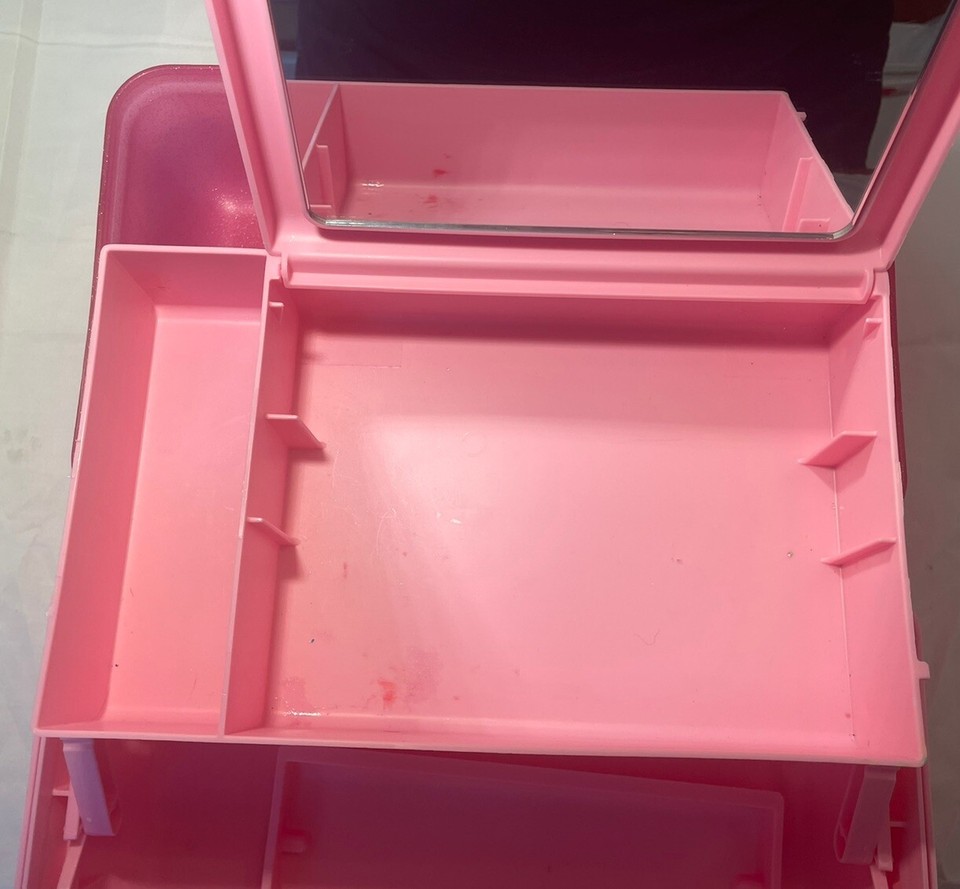 PINK Caboodles Makeup Cosmetic Case Organizer 3 Tier Travel W/Mirror ...