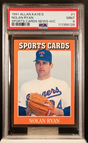111356128 Nolan Ryan 1991 Allan Kaye's 1 Sports Cards News Hand Cut PSA ...