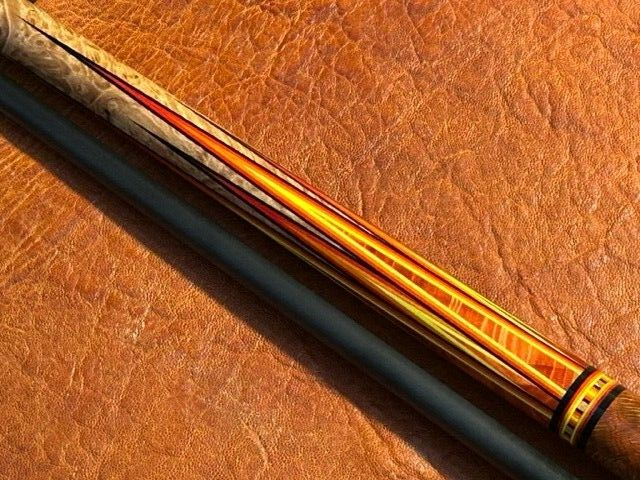 TNT Custom Pool Cue 1 of 1 With Jacoby Black Carbon Fiber Shaft. Madame ...