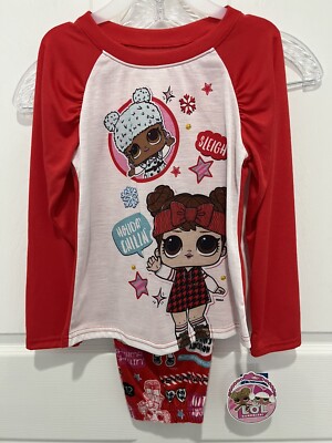 LOL Surprise 2 Piece Pajama Set PJs Long Sleeve Top Fleece Bottoms Size ...
