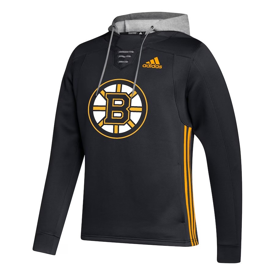 Men's Boston Bruins adidas Black Skate Lace Primeblue Team Pullover ...