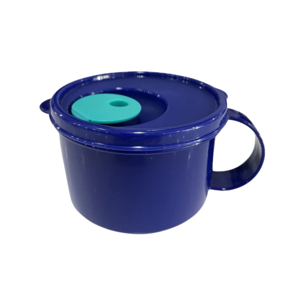Tupperware CrystalWave Dark Blue 460ml Soup Mug Microwaveable Container ...