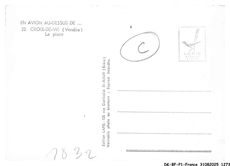 DK-BFP1-0637-85 - CROIX-DE-VIE - En avion au-dessus - La place | eBay