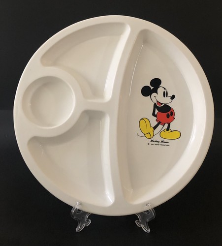Vintage Mickey Mouse 12” Snack Tray Divided Plate Walt Disney ...
