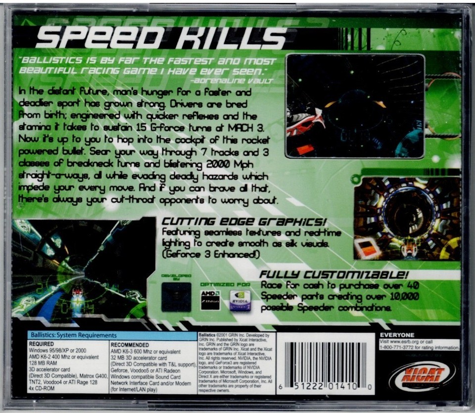 Ballistics The Fastest Racing Game On Earth Pc New XP 2,000 MPH ...