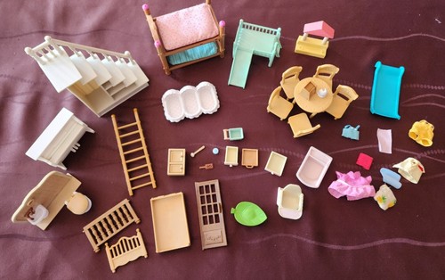 Calico Critters Epoch Sylvanian Lil Woodzeez Furniture Accessories Lot ...
