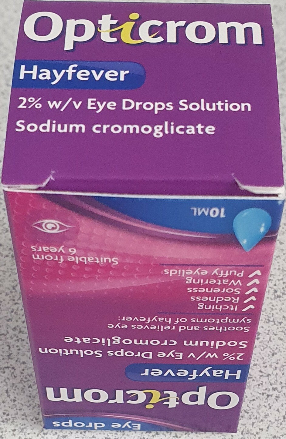 Opticrom Hayfever Eye Drops 10ml X 3 Packs (3 Months suppy) New & Free ...
