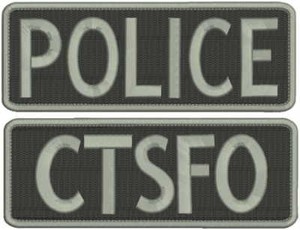 POLICE and CTSFO embroidery patches 3x8 hook on silver new font | eBay