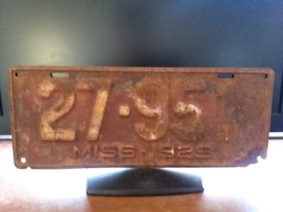 1929 Mississippi # 27-951 License Plate Tag ORIGINAL | eBay