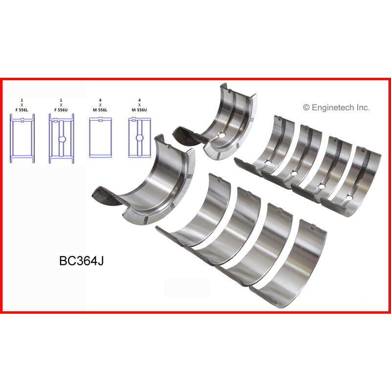 Enginetech Crankshaft Main Bearing Set BC364J020; .020 in. for Chevy ...