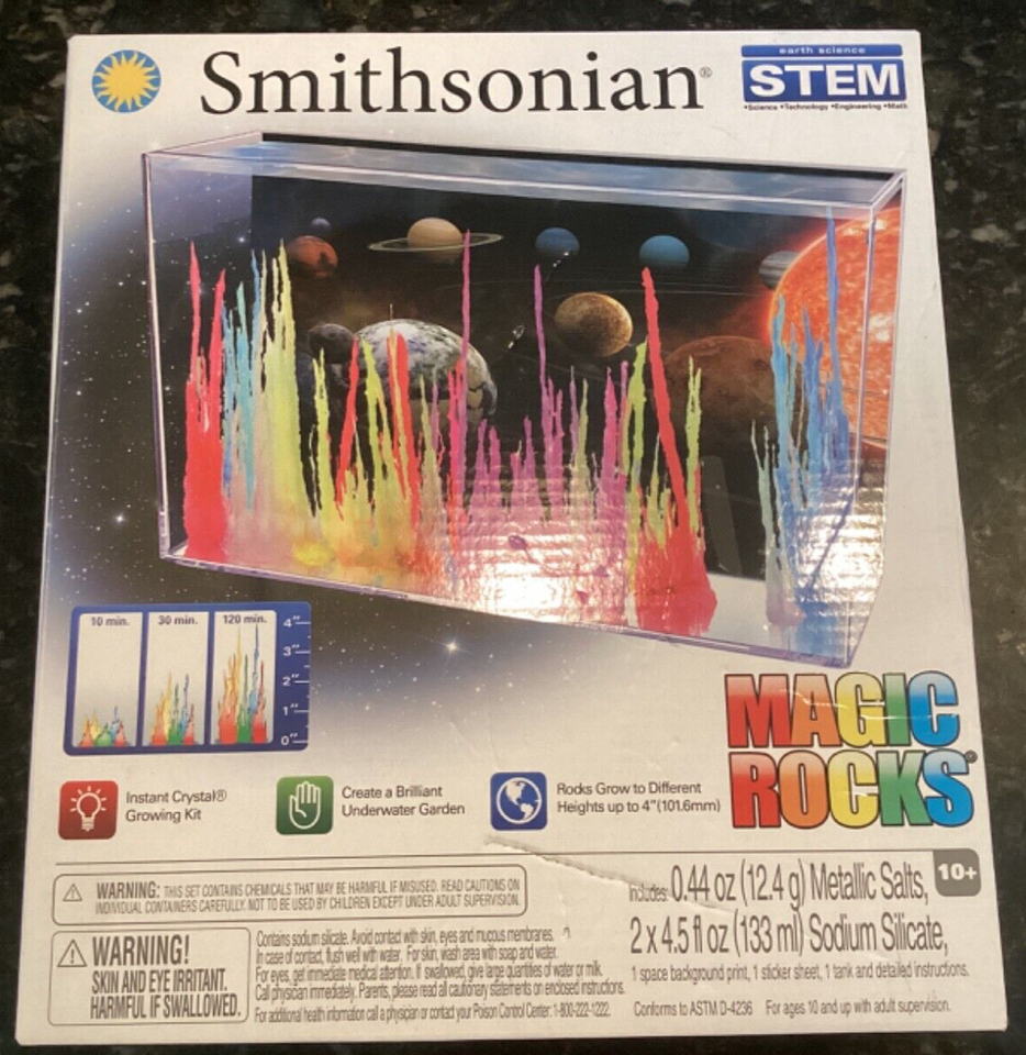 Smithsonian Magic Rocks Instant Crystal Growing Kit Stem Earth Science ...
