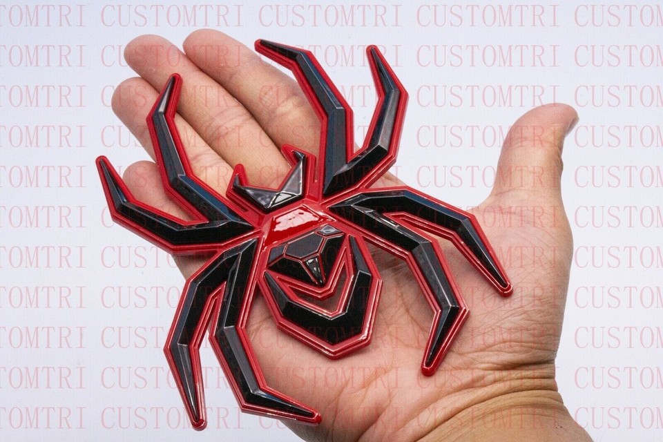 2Pcs Redline Spider Emblems Car Badge 3D Logo Fit Truck, SUV Black ...