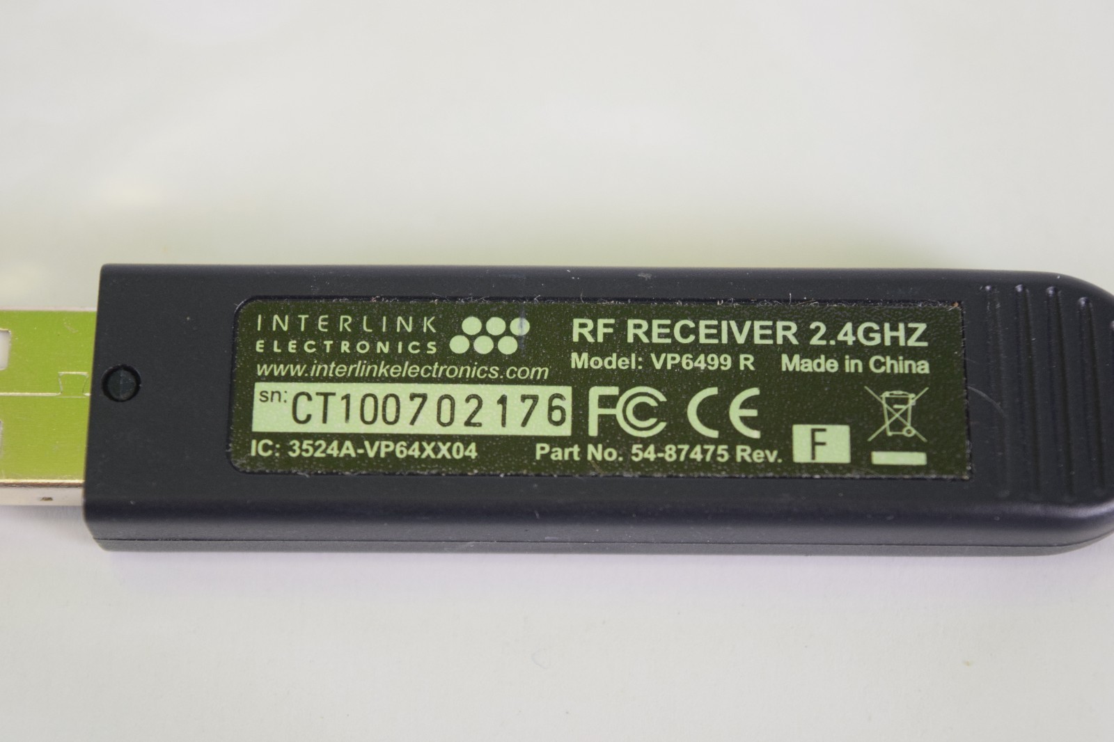 Interlink Electronics Remote Control Pointer RF Receiver 2.4GHz VP6499 ...