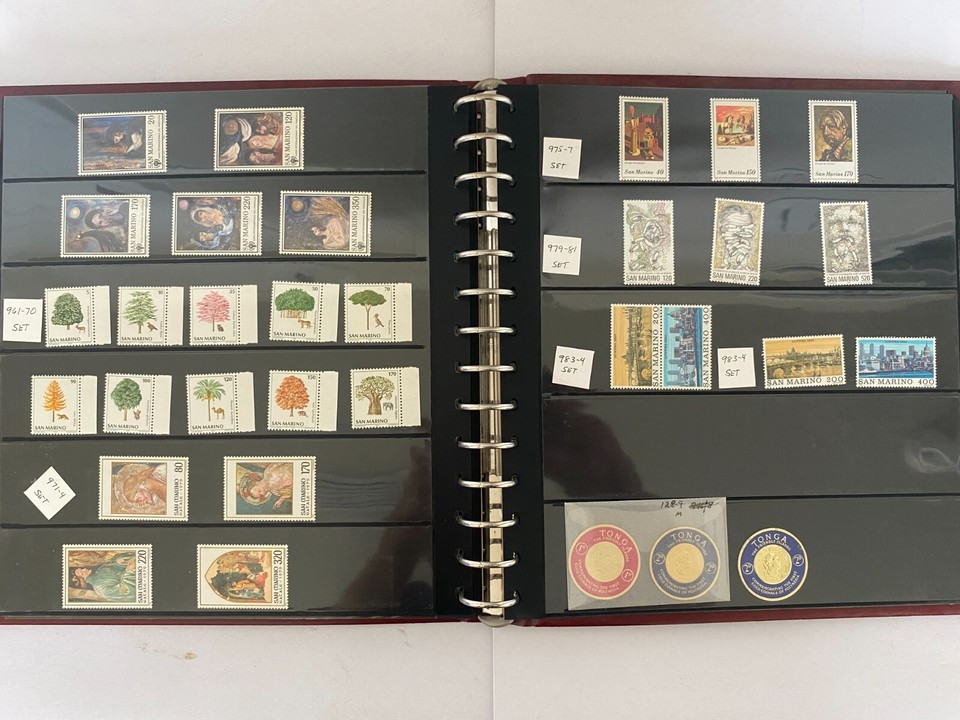Large Foreign Stamp Collection, 21 Pages of Stamps, Sets, Blocks, All ...