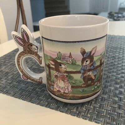 Vintage Easter Peter Cottontail Ceramic Mug w/ Bunny Rabbit Handle | eBay