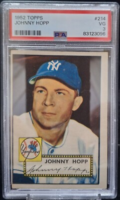 ⚾️1952 Topps⚾️ JOHNNY HOPP #214 PSA 3 VG New York Yankees 1st Base/OF ...