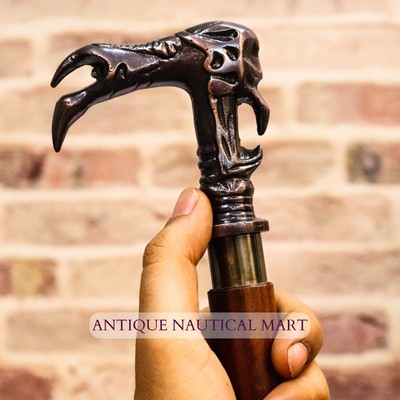 Antique Style Wooden Walking Stick Cane Alien Handle Vintage Party Gift ...