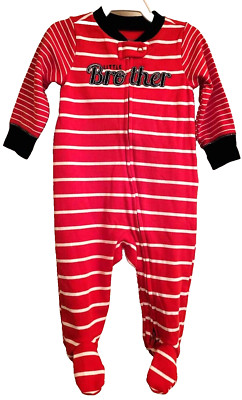 Carter's LS Footed Pajamas Little Brother Red Strips One Piece 6M | eBay