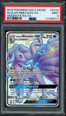 Pokemon PSA 9 Alolan Ninetales GX SV53/SV94 Sun & Moon Hidden Fates ...