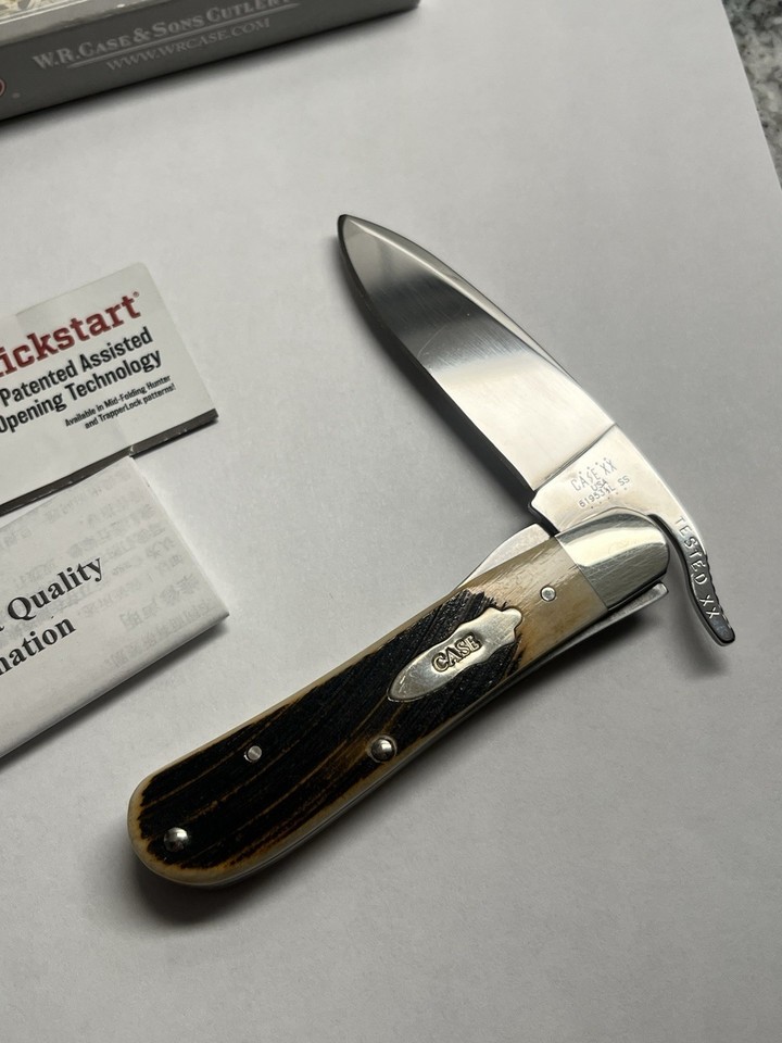 Case XX 61953 1/2 L Sawcut Amber Bone Drop Point Russlock Knife | eBay