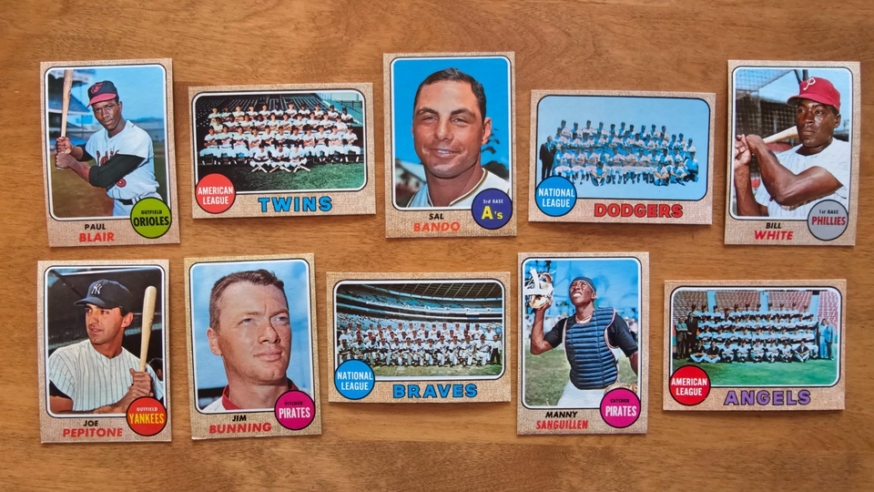 1968 Topps Baseball Cards - Lot of 72 - mostly NM - incl. HOF, stars ...