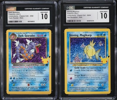 Pokemon Shining Magikarp Neo and Dark Gyrados Team Rocket PSA CGC 10 ...