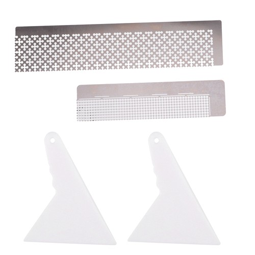 1 Set of 4PCS Drawing Mesh Ruler Mold beads painting Tool Stainless ...