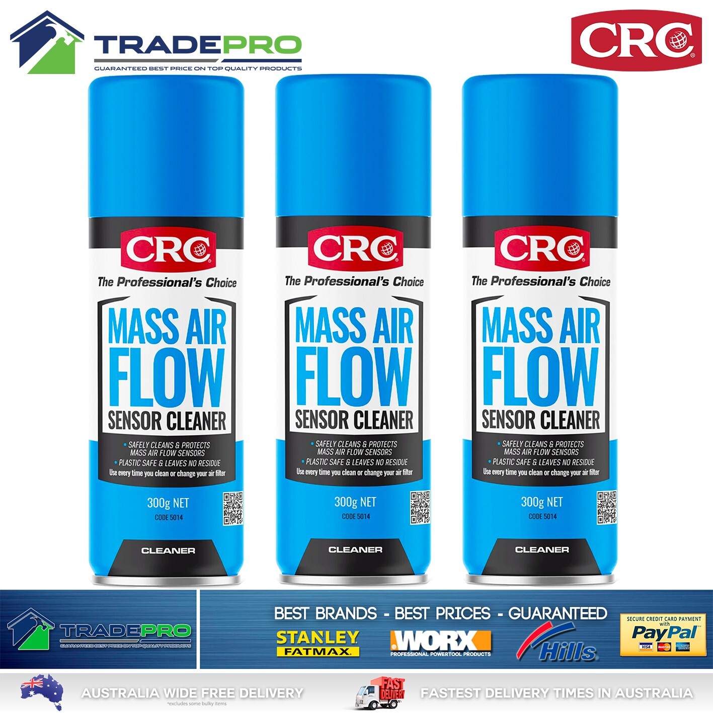 3x Mass Air Flow Sensor Cleaner 300g Spray Cleans MAF Sensors CRC Wurth ...