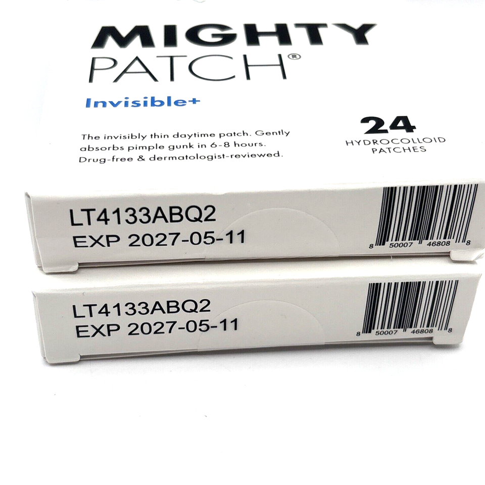 2 Pack Mighty Patch Invisible + Hydrocolloid Acne Pimple Patches 48CT ...