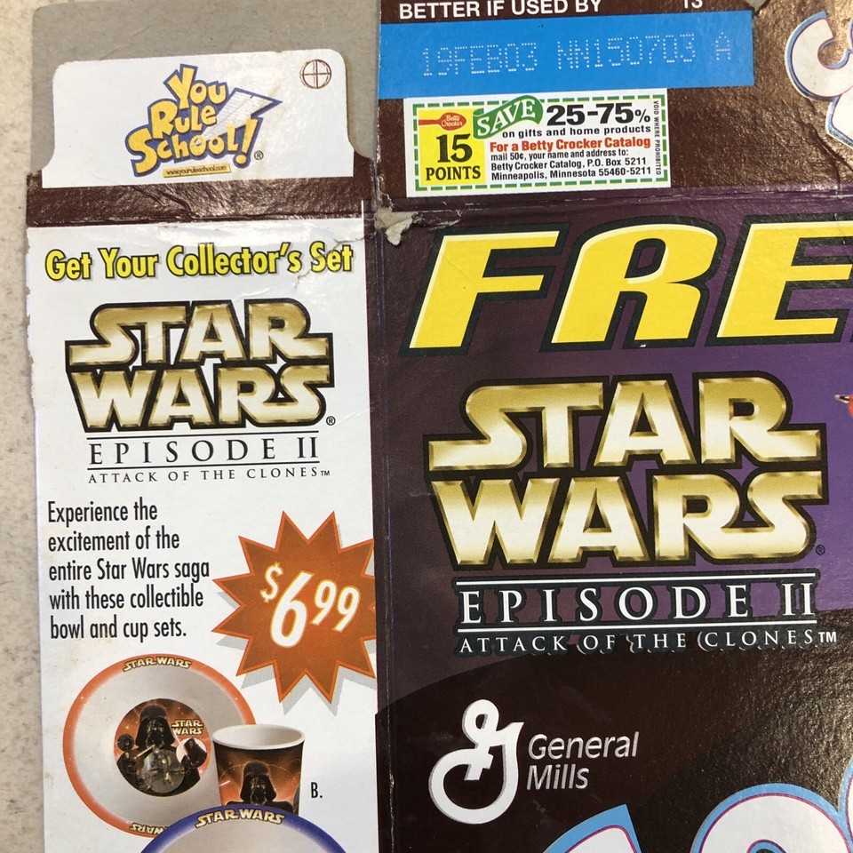 Cocoa Puffs 2002 Cereal Box Star Wars Episode II - Empty Box | eBay