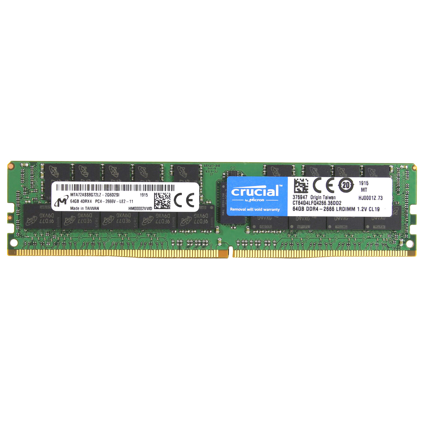 Crucial Kit 128GB 2x 64GB 2666MHz DDR4 LRDIMM RAM PC4-21300 Server ...