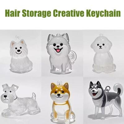 -Pet Hair Storage Creative Keychain Clear Dog Shell Pendant Memorial ...