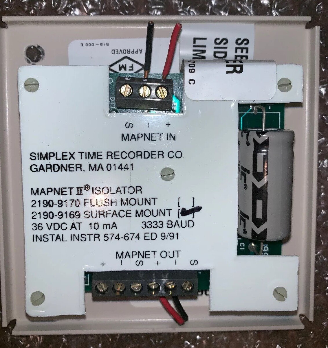 Lot Of (2) Simplex Mapnet Isolator Assembly 2190-9170 | eBay