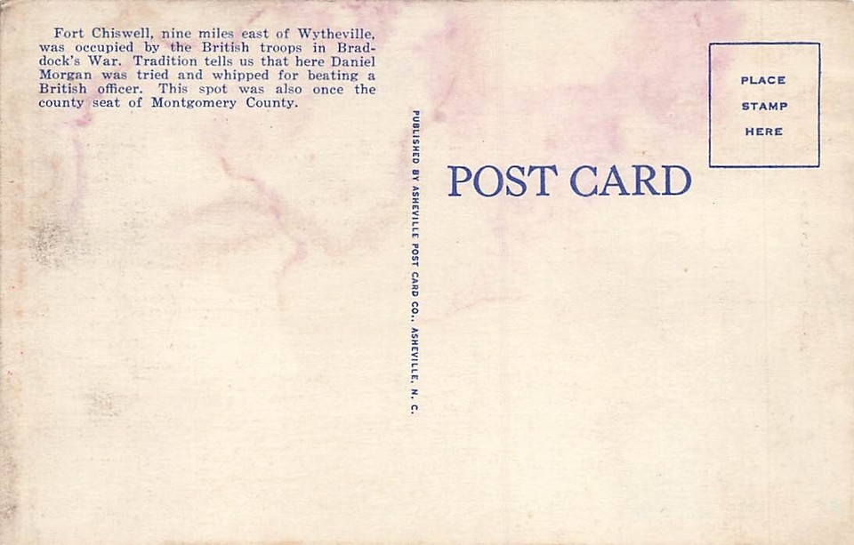 Postcard Fort Chiswell Monument near Wytheville Virginia NH1 | eBay