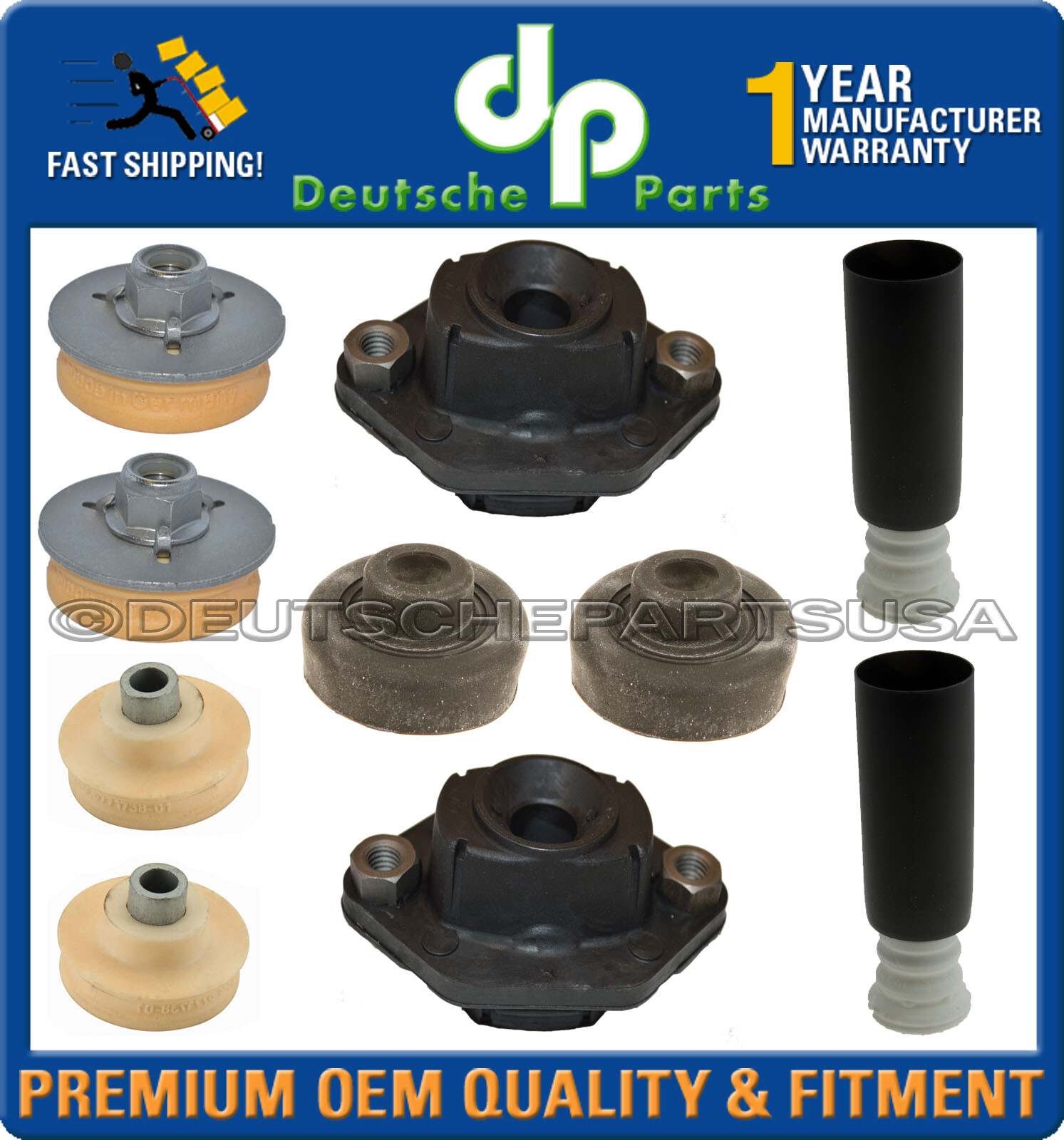 BMW E90 E92 E82 E87 Rear Strut Shock Mount Mounts Set Lower Upper OEM ...