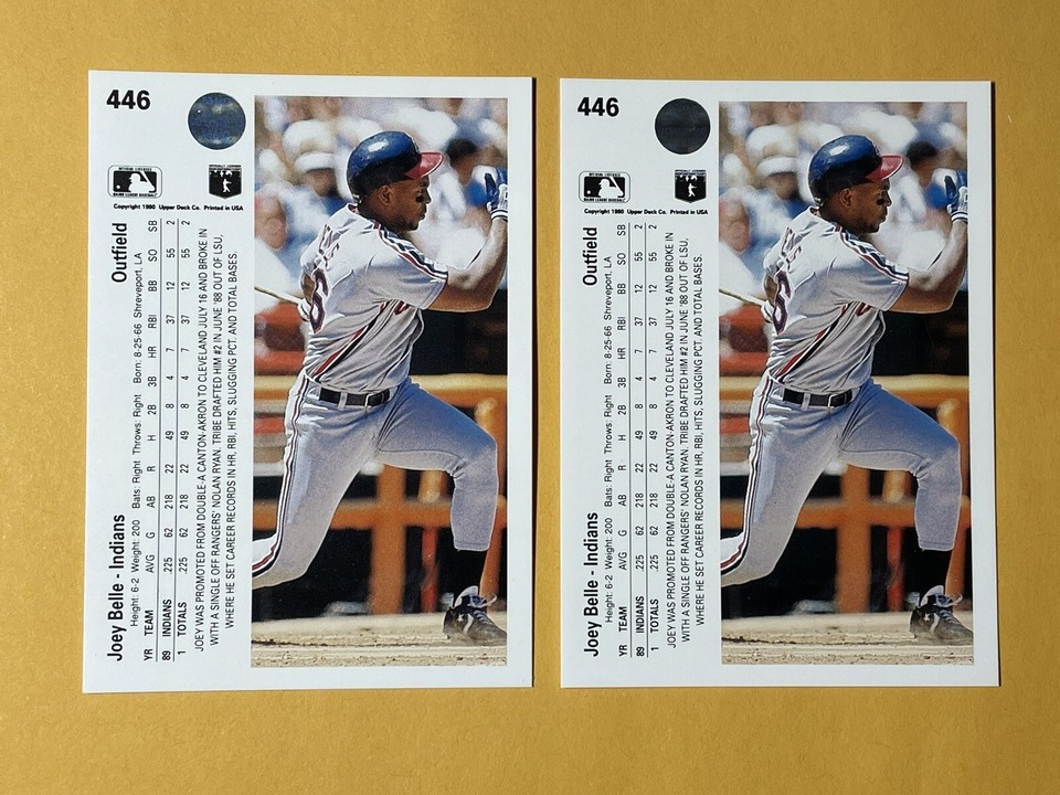 1990 Upper Deck Joey Albert Belle #446 Rookie Card. (2) Card Lot | eBay
